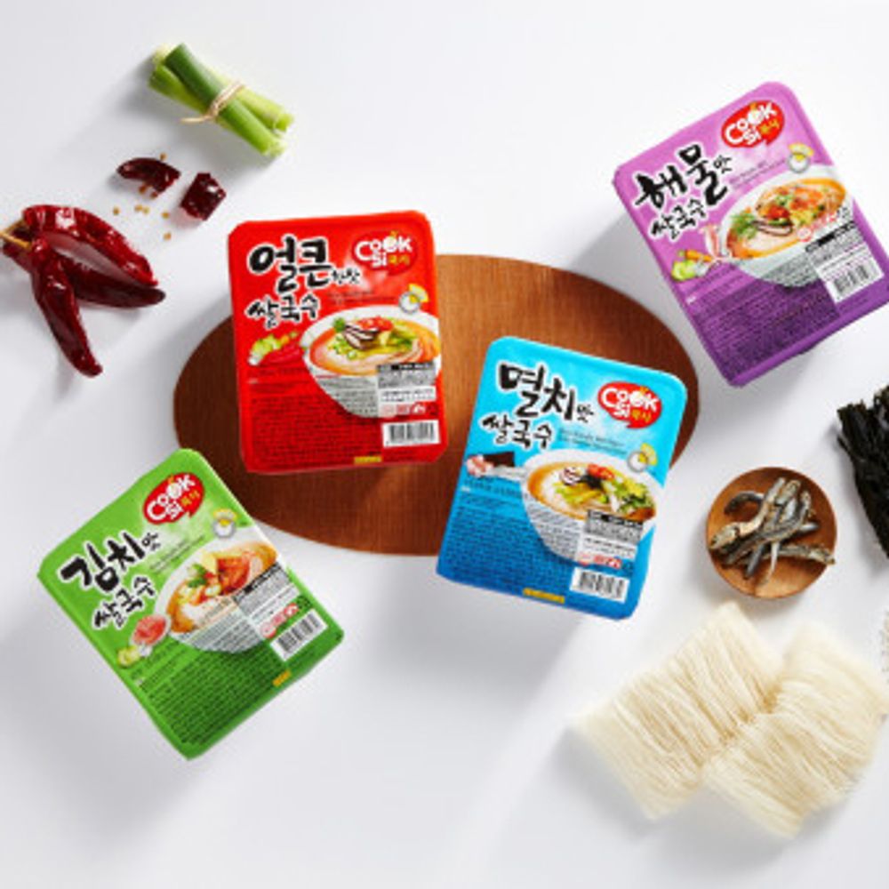 Cookshi rice noodles, anchovies, frozen seafood, kimchi 30 pieces ...