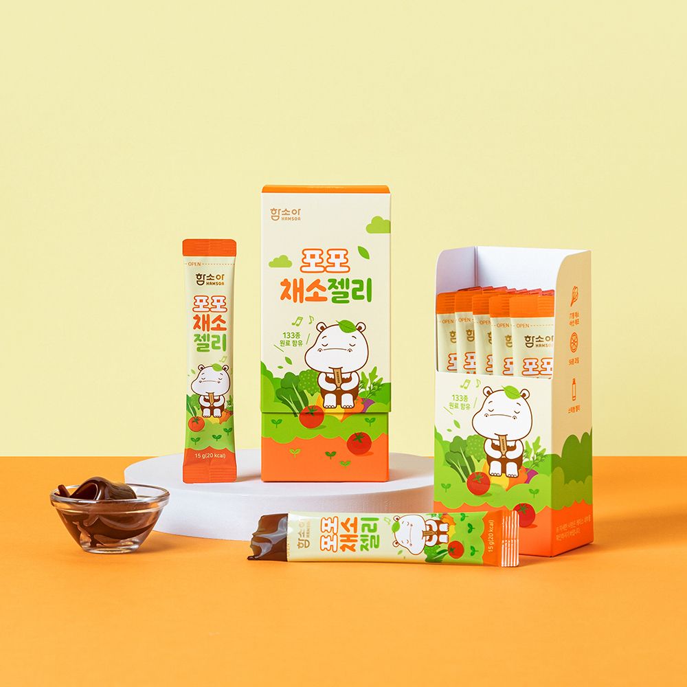 [Hamsoa] Popo Vegetable Jelly 15g x 14 Packs Made in Korea