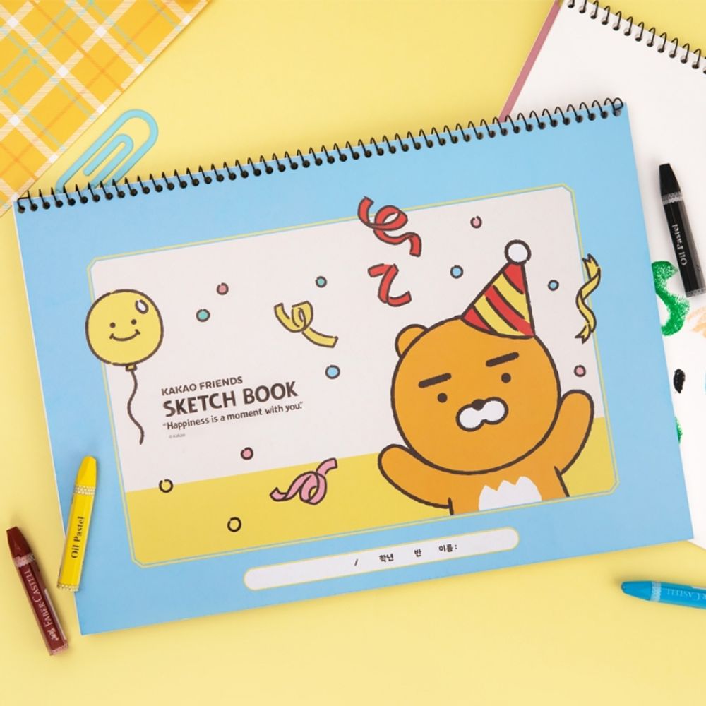 Kakao Friends Happy Moment Sketchbook (Ryan/Apeach) | 360° Spiral ...