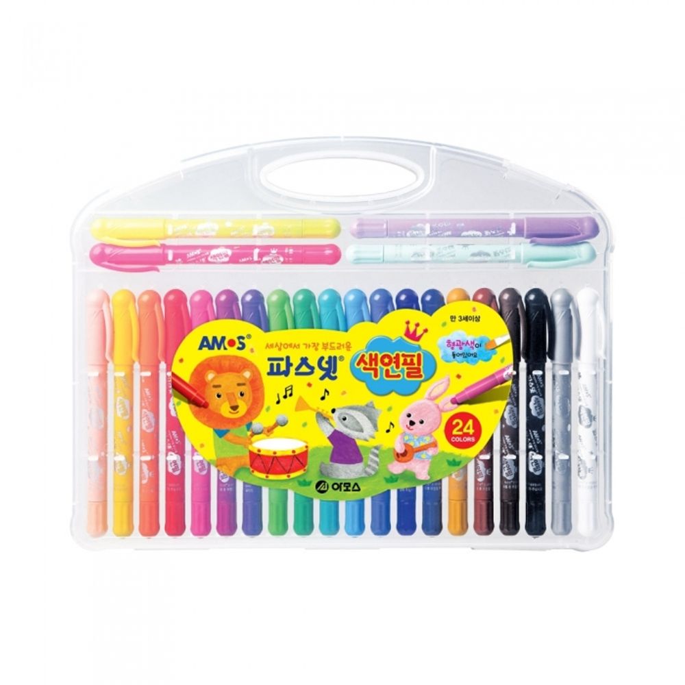 AMOS Pasnet 24 Colors - Premium 3-in-1 Soft Gel Crayon | ROAExpo