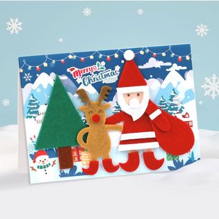 [ARTSAM] DIY Felt Santa and Rudolph Cards Kit