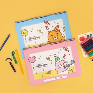 Kakao Friends Happy Moment Sketchbook (Ryan/Apeach) | 360° Spiral ...