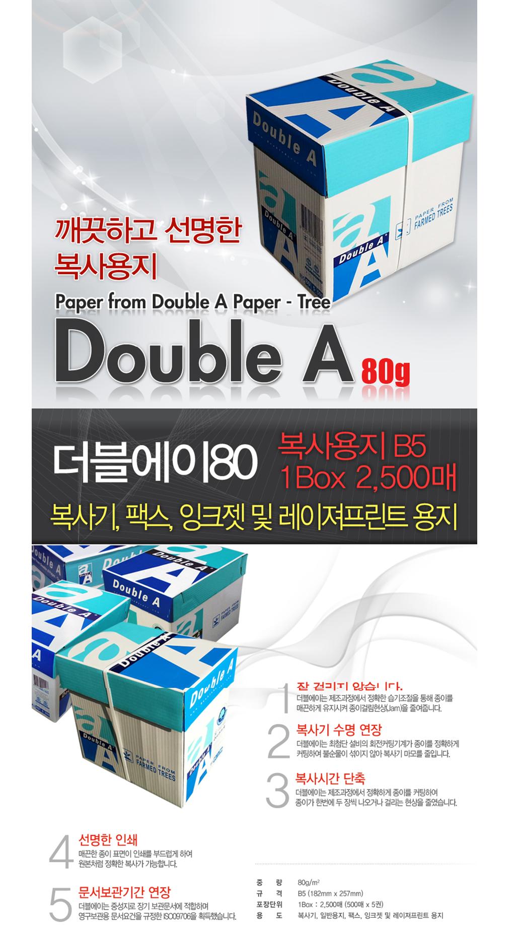 Double A B5 Paper 80gsm 500 Sheets | Compact Premium Copy Paper